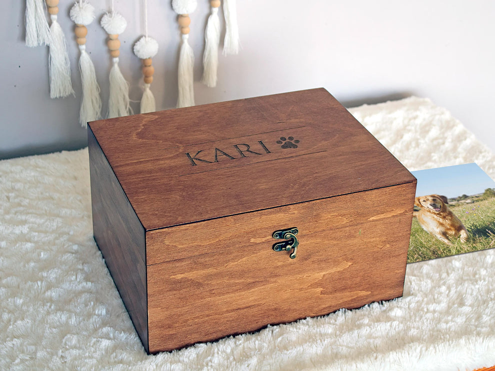 Personalized wooden pet memorial box | Custom Dog Bereavement Gift | M ...