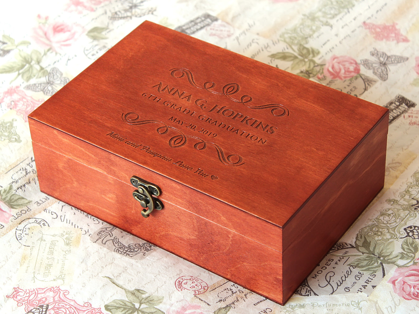 Graduation gift box, Personalized wood box for girls and boys on gradu ...