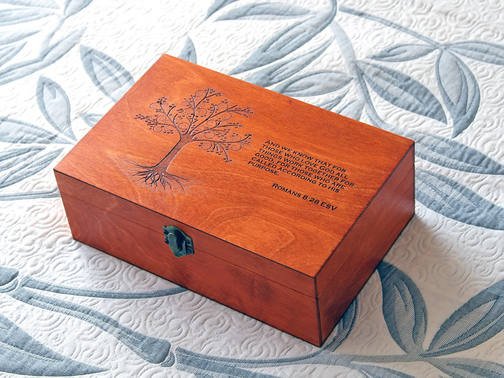 Personalized Wooden Memory Box | Custom Bible Verse | Baptism Keepsake ...