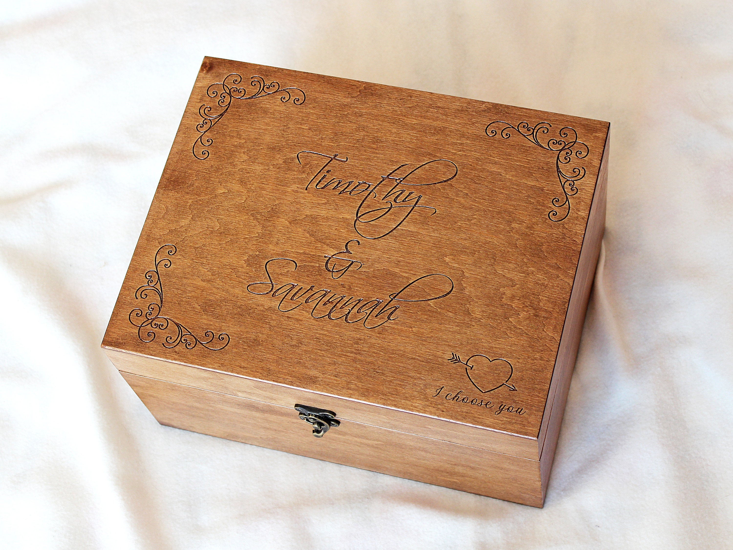 Personalized Wedding Memory Box - Custom Engraved Memento Chest for An ...